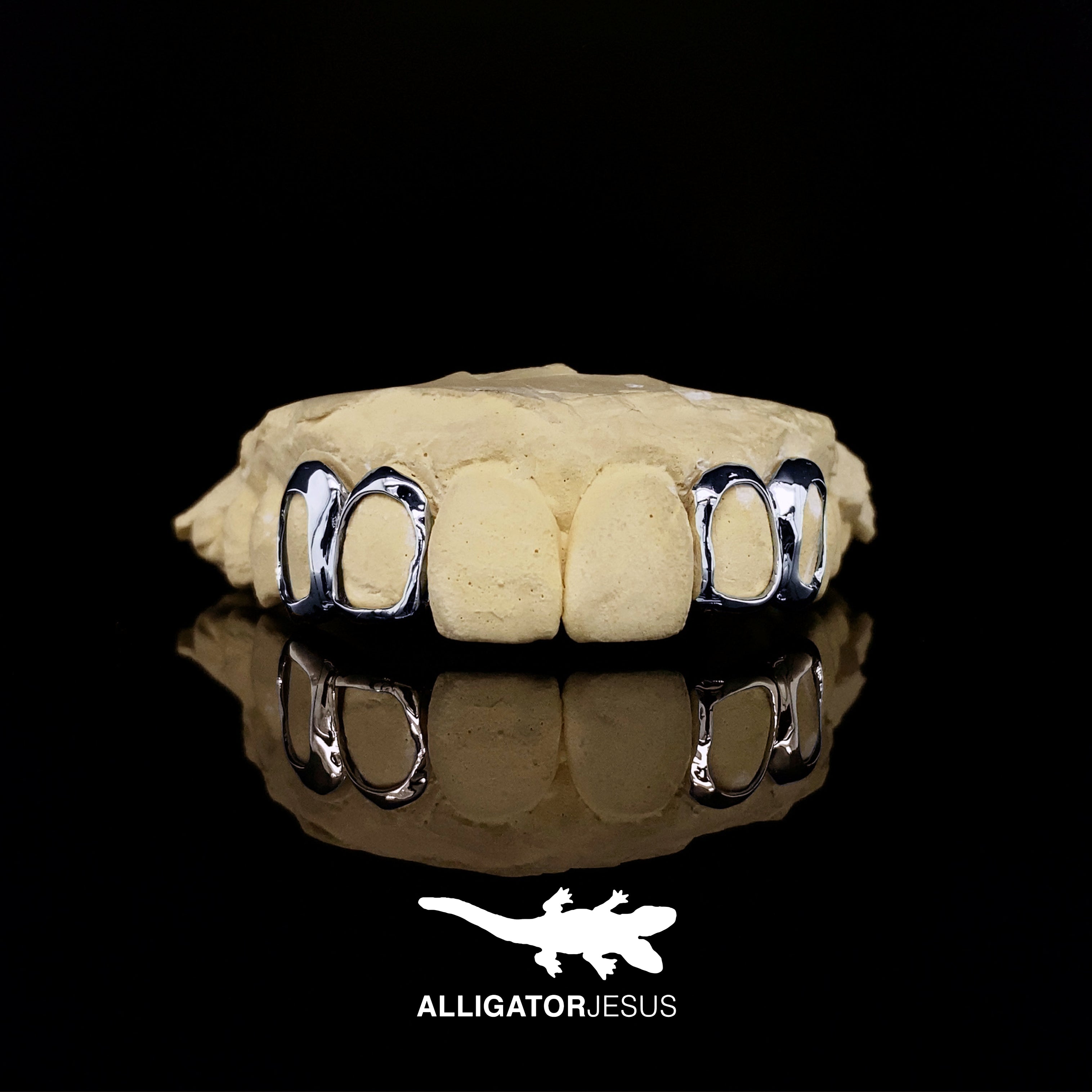 ALLIGATOR JESUS SILVER GRILLZ