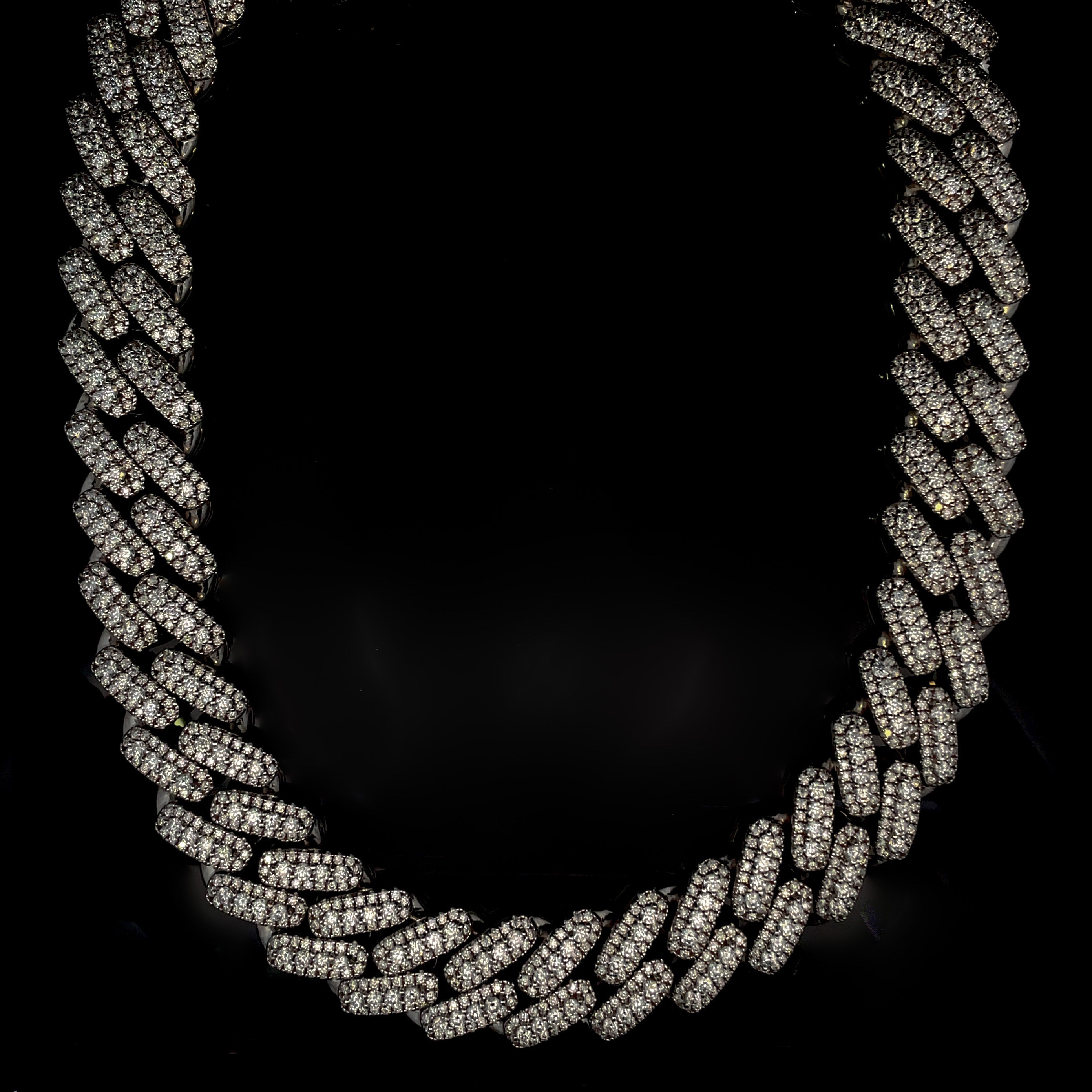 925 Silver Iced Out Square Cuban Link Chain - 18mm