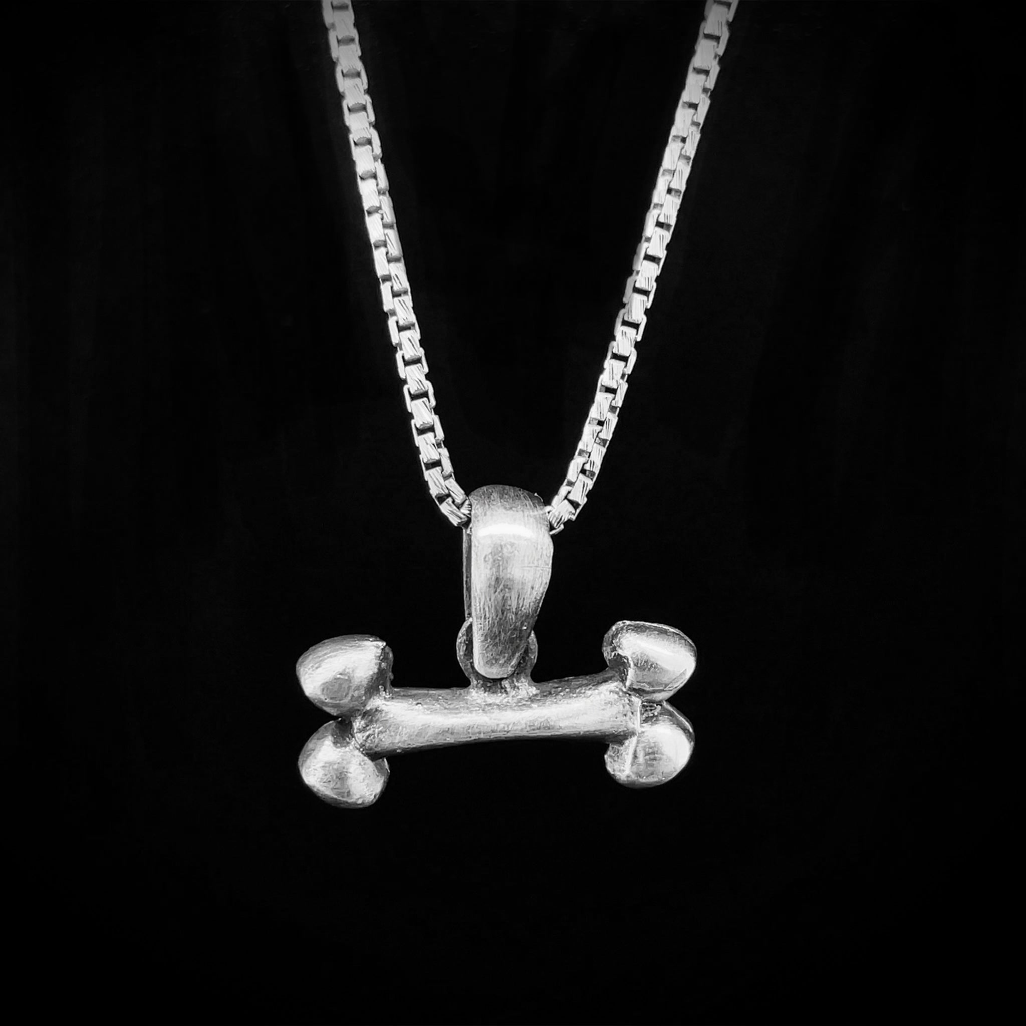 Silver Dog Bone Pendant